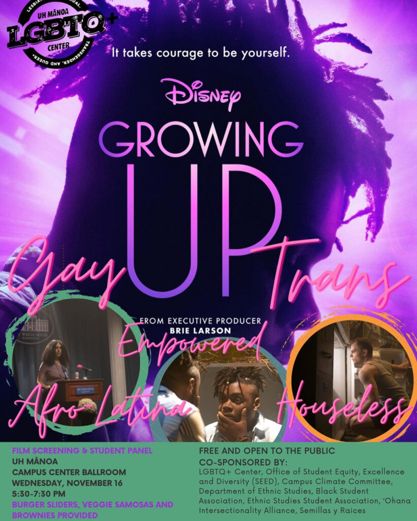Growing Up Film Screening & Student Panel - Hawaii LGBT Legacy Foundation